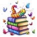 20 Bookworm Clip Art, Bookworm Clipart, Caterpillar Clipart, Library ...
