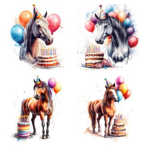 15 Horse Birthday Clipart, Birthday Horse Clipart, Horse Birthday Party ...