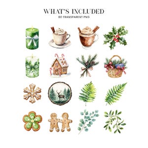 Watercolor Clipart, Cozy Christmas, Christmas Bundle Clipart, Ornaments ...