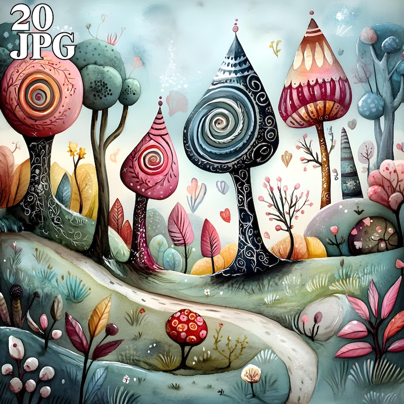 Whimsical Tree Art - Etsy