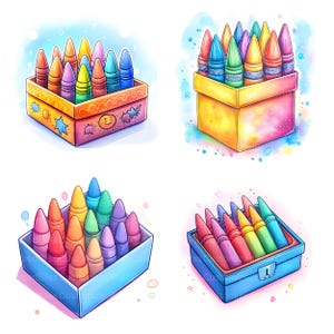 15 Crayon Box Clipart, Crayon Clipart, Colorful Clipart, School Clipart ...