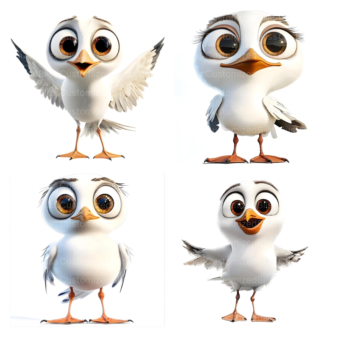 12 Quirky Gull, Seagull Clipart Bundle, Seagull Clip Art, Seagull ...