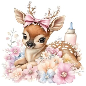 16 Baby Bottle Clipart, Deer Clipart, Fawn Clipart, Baby Shower Clipart ...