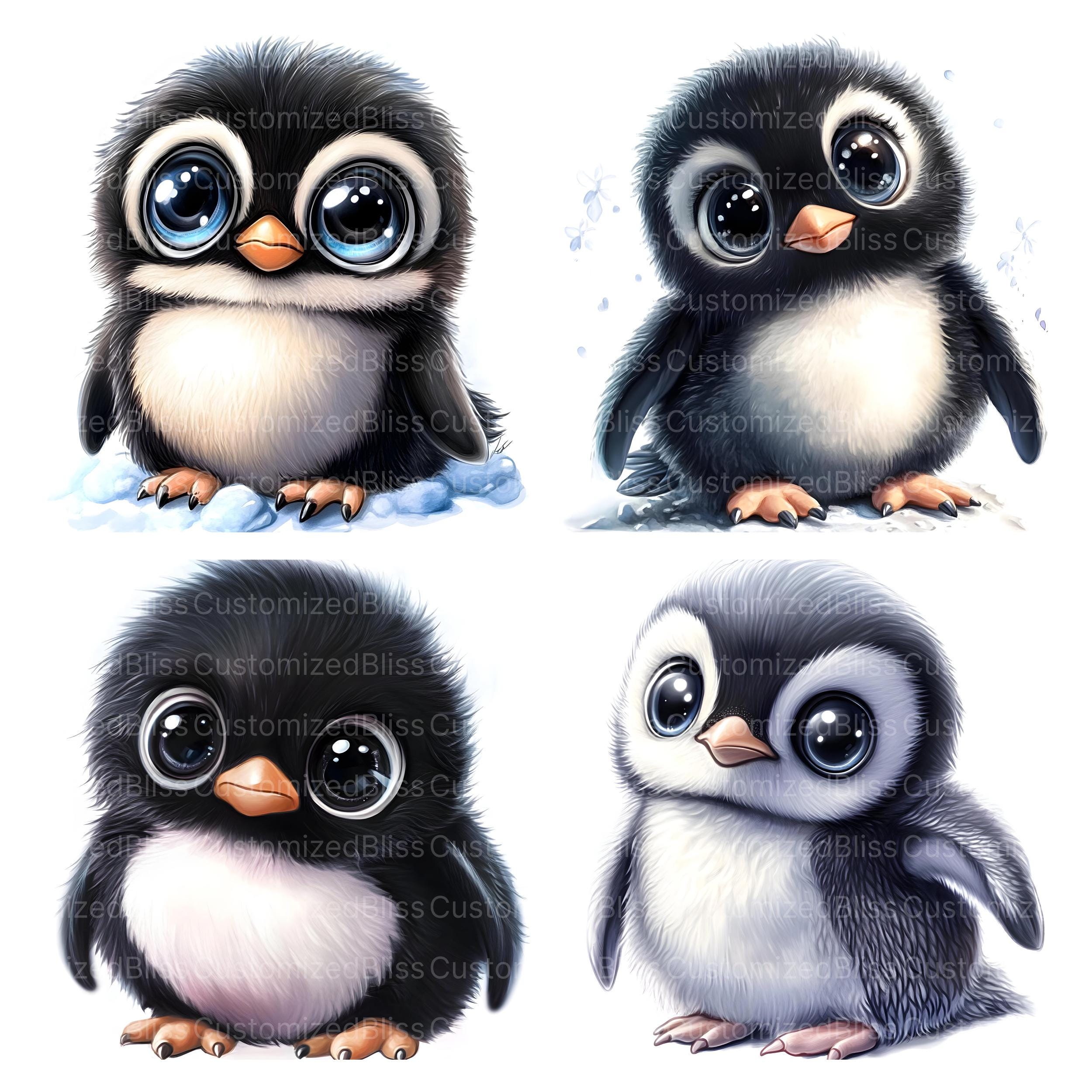 13 Baby Penguin Clipart, Adorable Baby Penguin Clipart Bundle, Penguin ...