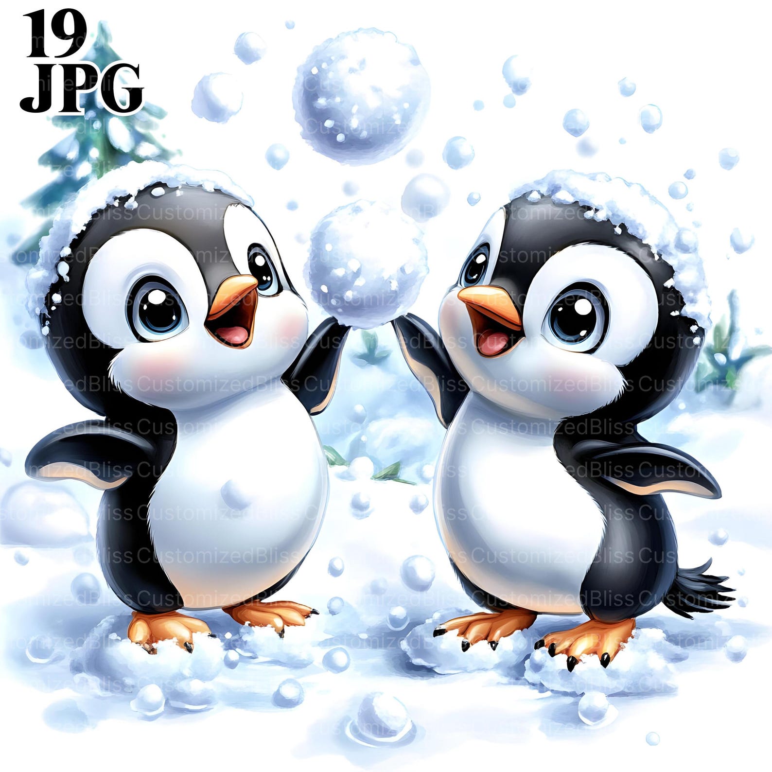 19 Cute Penguin Clipart, Cartoon Penguin, Winter Clipart, Snow Clipart ...