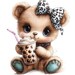 Cute Bear Clipart, Boba Clipart, Teddy Bear Clipart, Leopard Print Bow ...