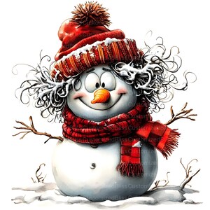 Funny Snowman Clipart, Winter Hat, Winter Clipart, 15 High Quality Jpgs ...