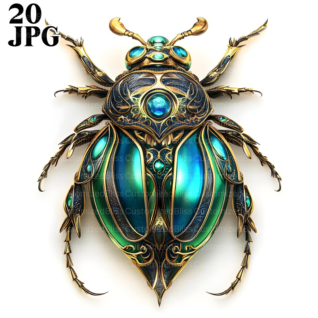 20 Gemstone Scarab Clipart, Scarab Beetle Clipart, Jewel Clipart, High ...