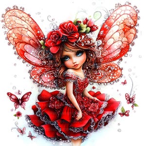 Watercolor Valentines Fairy Clipart, 20 Fairy Printables, Valentine ...