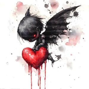 20 Gothic Cupid Clipart, Valentine Cupid Clipart, Valentine Clipart ...