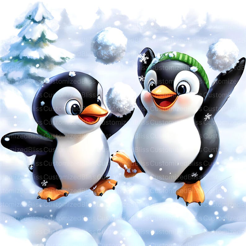 19 Cute Penguin Clipart, Cartoon Penguin, Winter Clipart, Snow Clipart ...