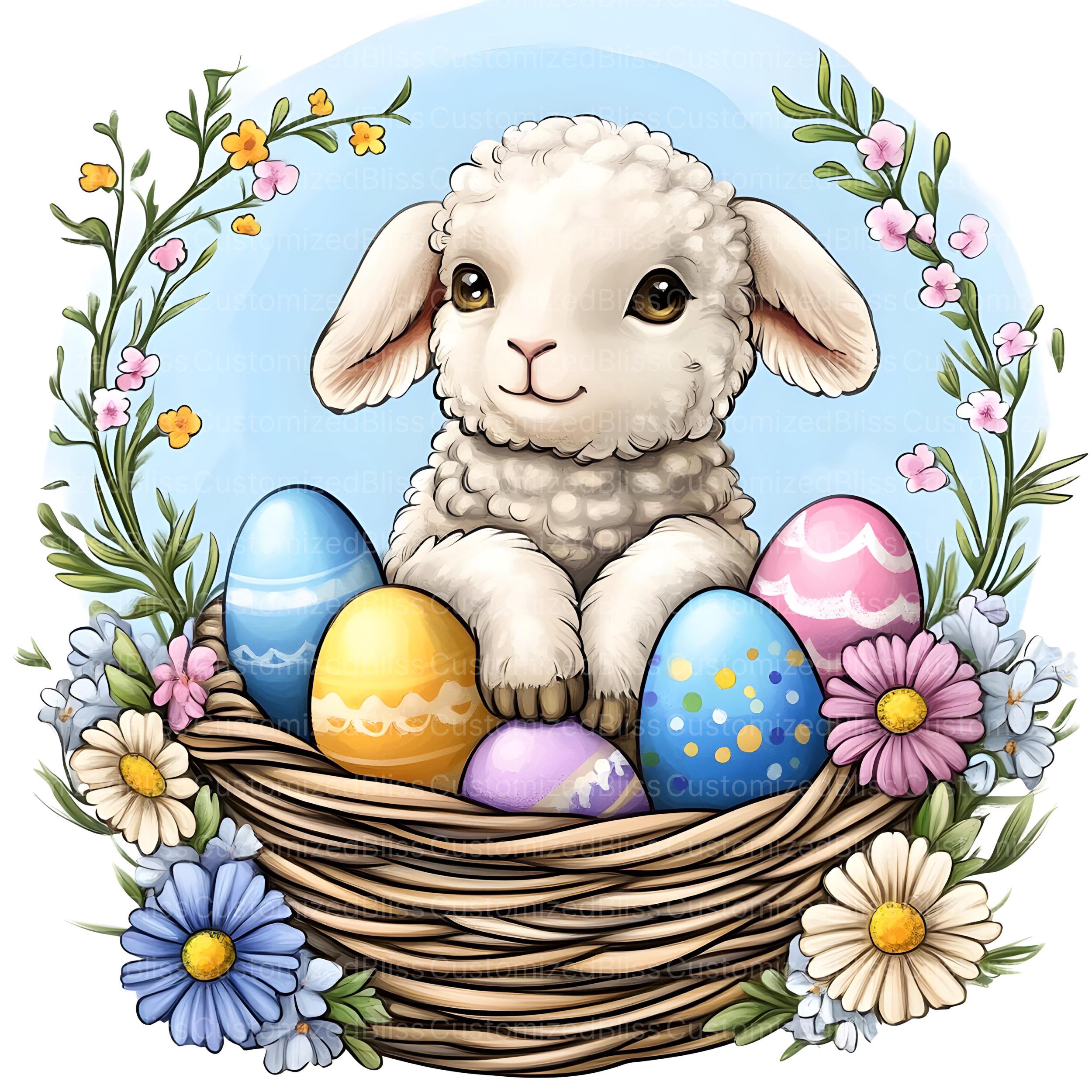 18 Easter Clipart, Easter Lamb, Sheep Clipart, Easter Eggs Clipart ...