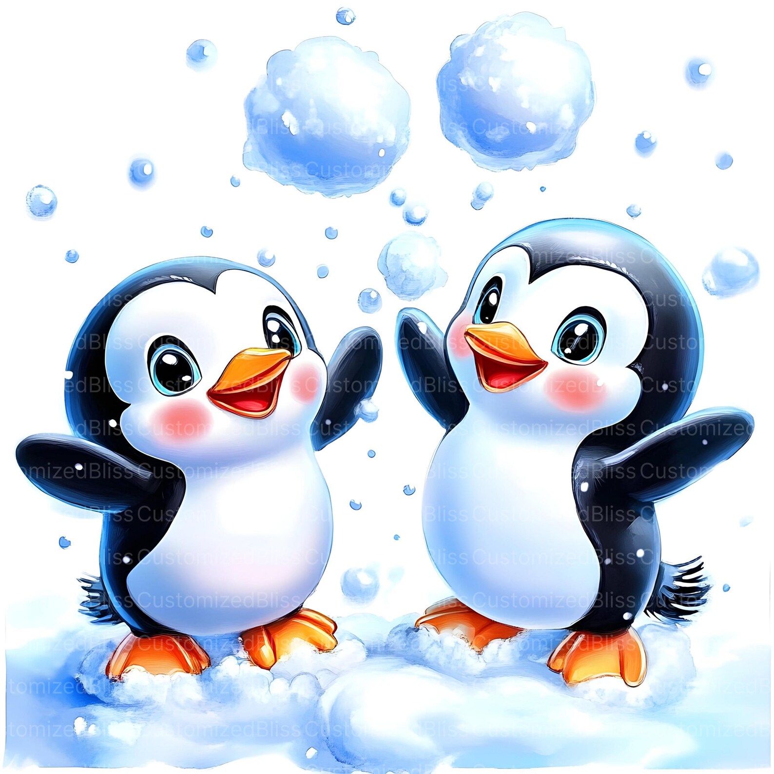 19 Cute Penguin Clipart, Cartoon Penguin, Winter Clipart, Snow Clipart ...