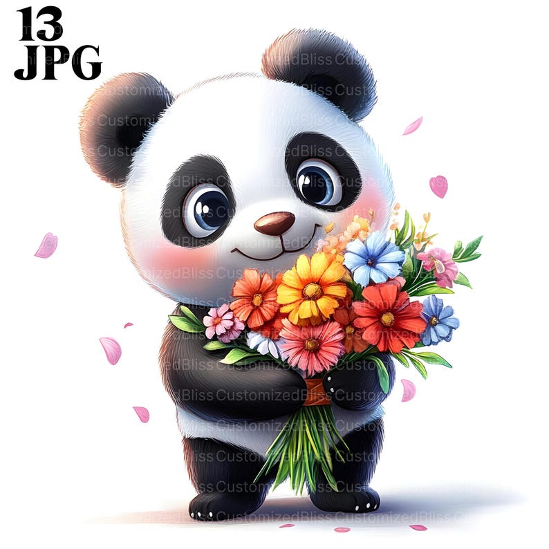Cute Panda Clipart, 13 High Quality Jpgs, Panda Designs, Panda Nursery ...