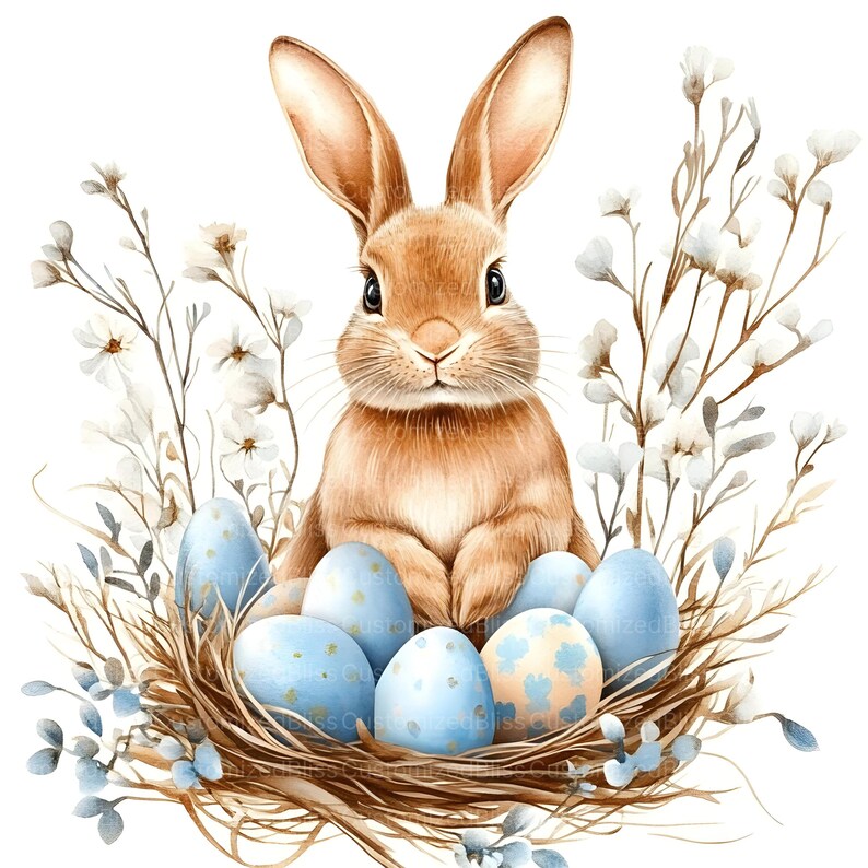 18 Easter Bunny Clipart Set 1, Rabbit Clipart, Easter Clipart, Cute ...