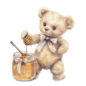 20 Teddy Bear Clipart, Honey Clipart, Nursery Clipart, High Quality ...