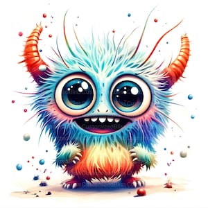 15 Cute Monster Clipart, Monster Graphics, Colorful Creatures, Fantasy ...