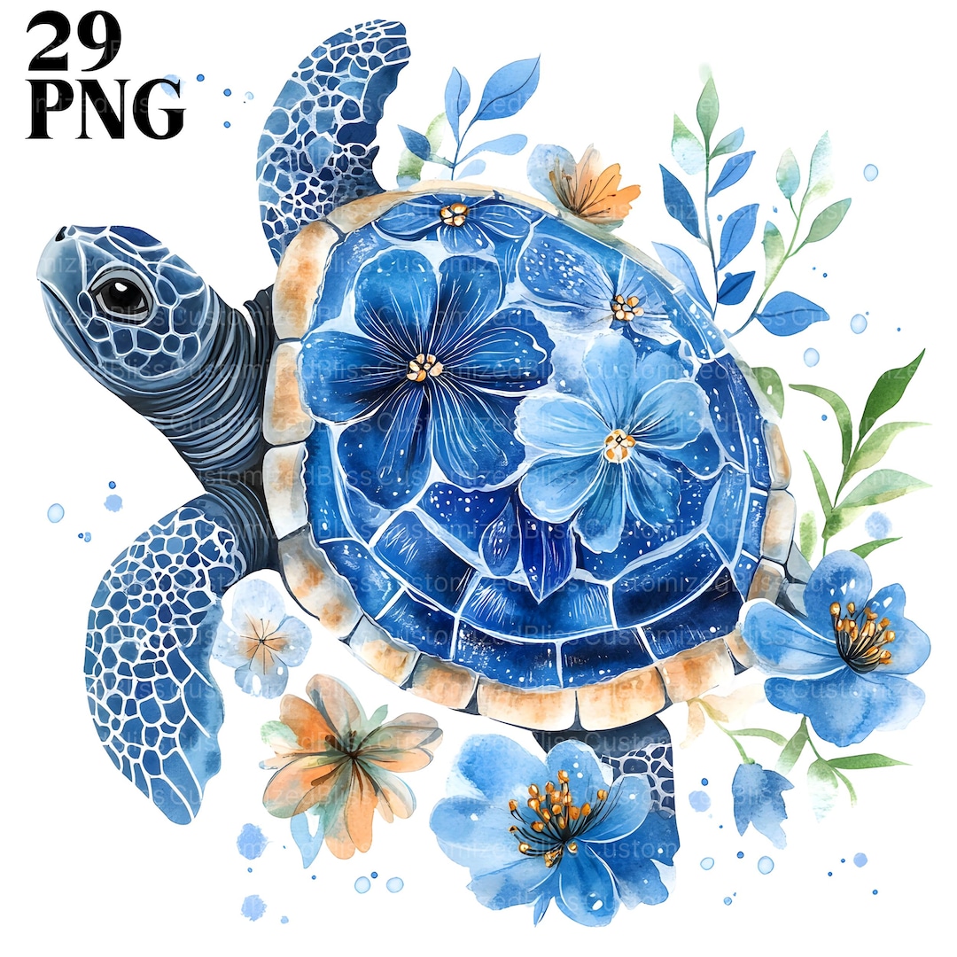 Tropical Turtle Clipart Bundle, Sea Turtle Clipart, Turtle Png ...