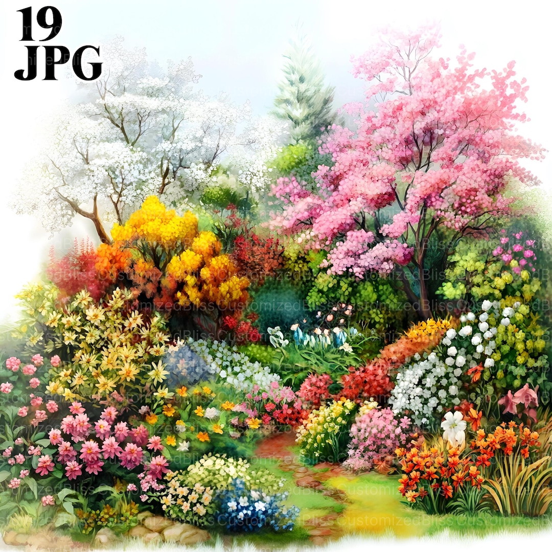 19 Spring Garden Clipart, Spring Clipart, Garden Printable, High ...