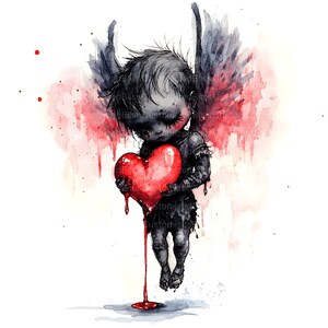 20 Gothic Cupid Clipart, Valentine Cupid Clipart, Valentine Clipart ...