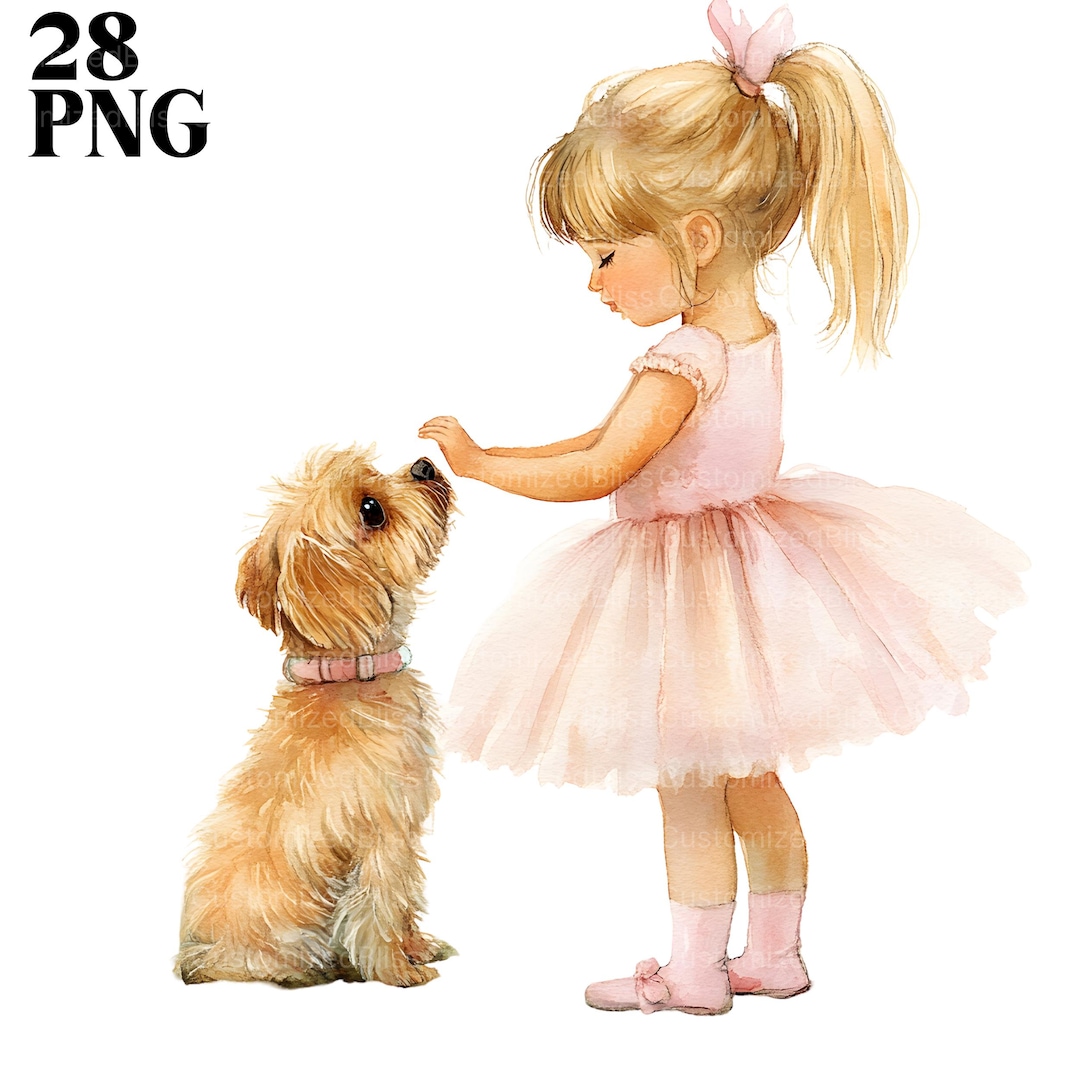 Best Friends Girl With Dog Clipart, Dog PNG, Dog Lover Clipart, Cute ...