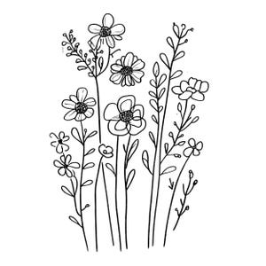 18 Doodle Wildflowers Clipart, Hand Drawn Flowers, Doodle Clipart ...