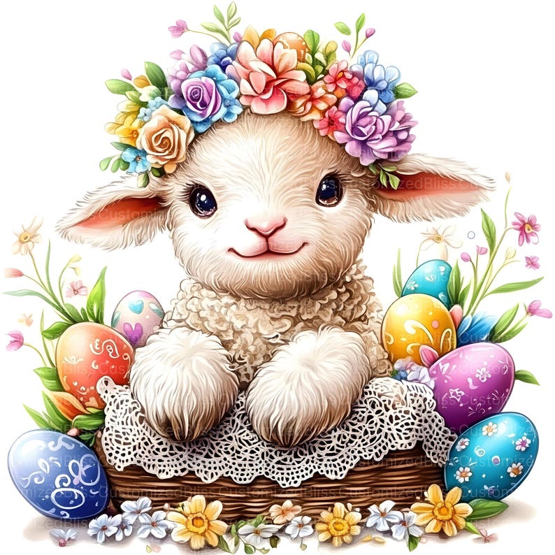 16 Easter Lamb, Easter Clipart, Easter Egg Clipart, Easter Prints ...