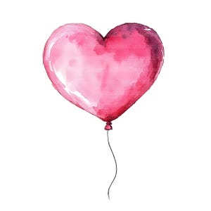 11 Valentine Day Balloons Clipart, Heart Shaped Balloons, Heart Clipart ...