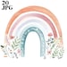 20 Pastel Boho Rainbows Clipart, Boho Clipart, High Quality Jpgs ...