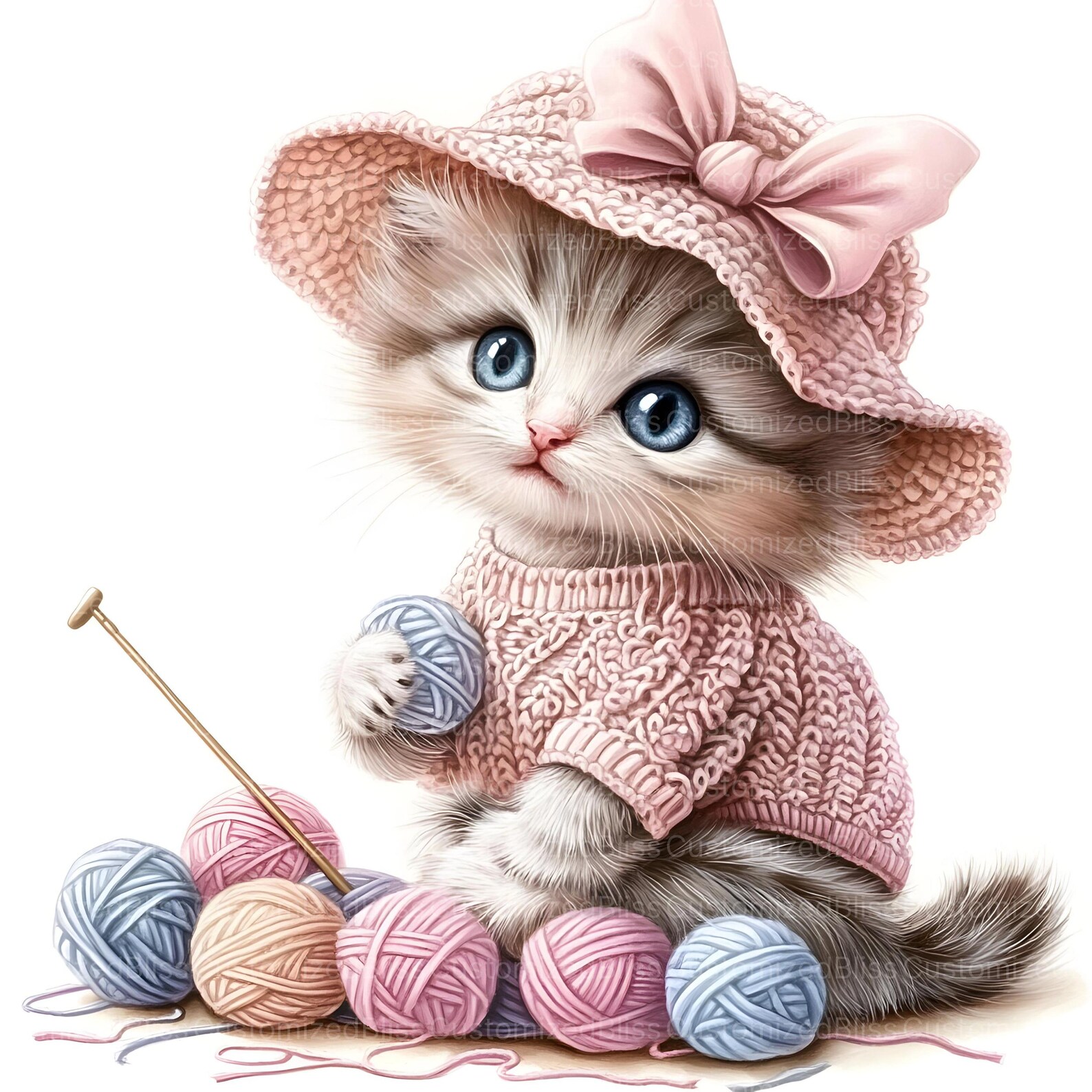 17 Kitten Clipart, Crochet Clipart, Knitting Clipart, Yarn Clipart ...