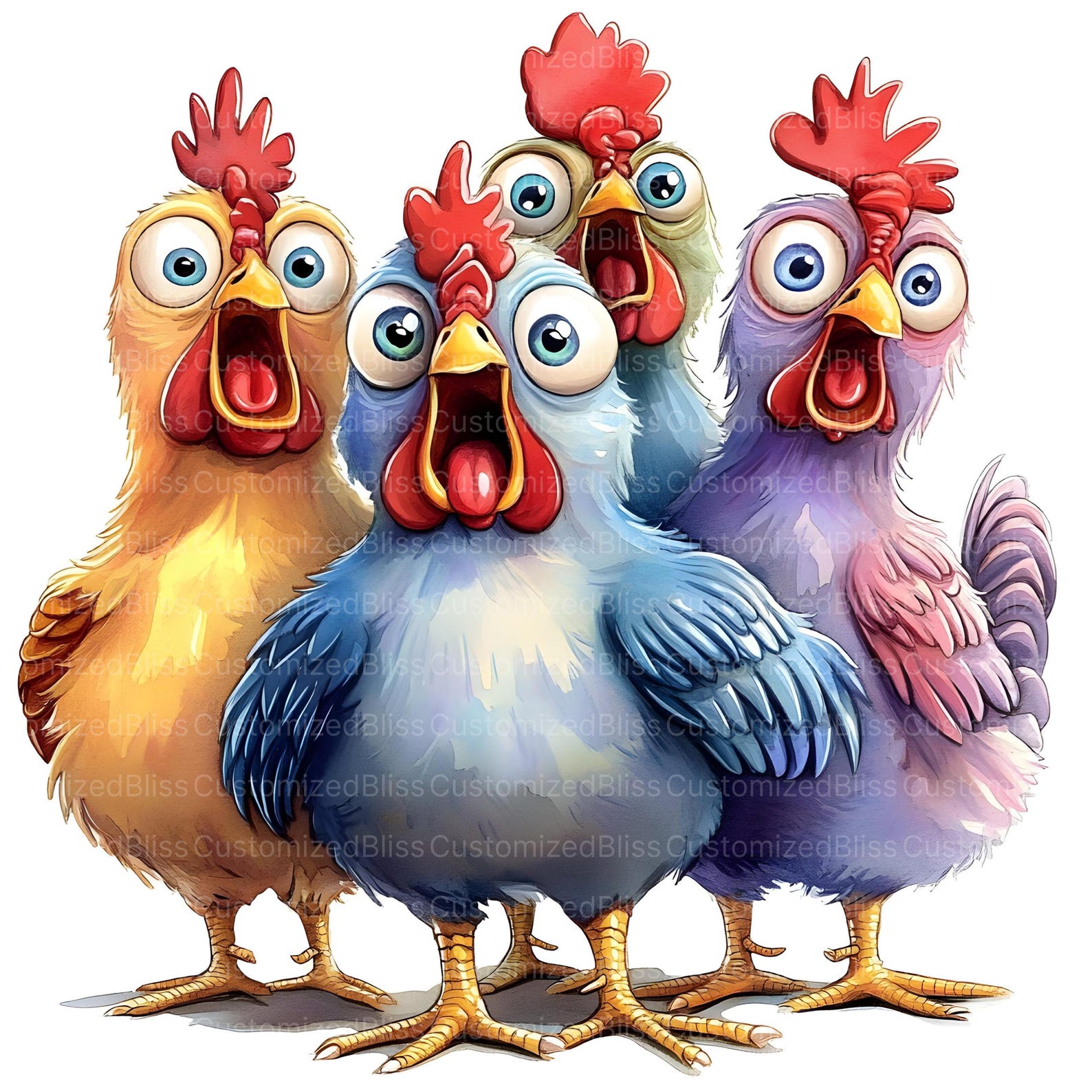 18 Cute Chicken Clipart, Funny Animal Clipart, High Quality Jpgs ...