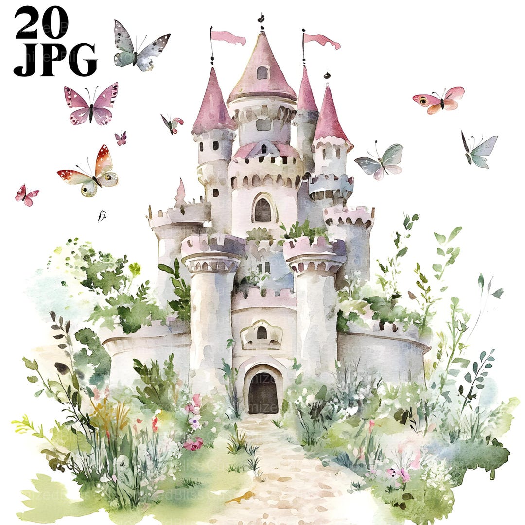 20 Princess Castle Clipart, Fairy Tale, Princess Clipart, Fantasy ...