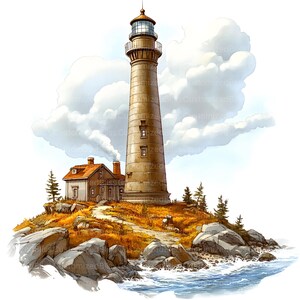 16 Lighthouse Clipart, Nautical Clipart, Beach Clipart Bundle, Sea ...