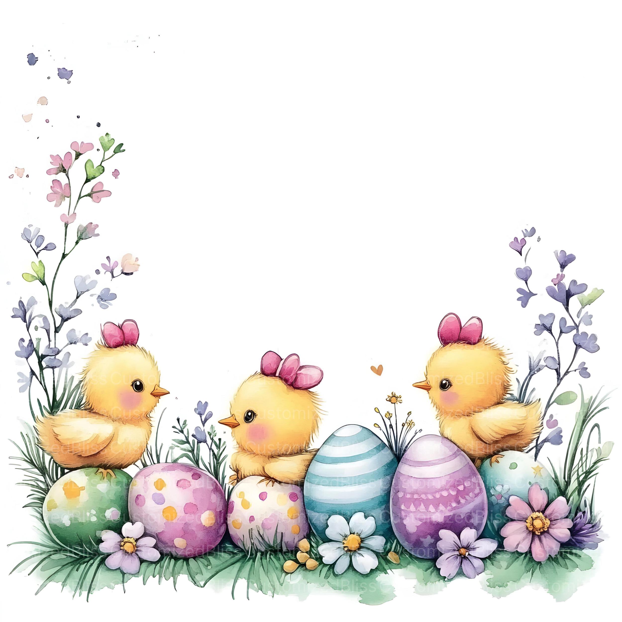 19 Easter Borders, Easter Frames, Chick Clipart, Border Graphics ...