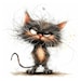 Frazzled Cat Clip Art, 10 High Quality JPG, Quirky Cat Clipart, Cartoon ...