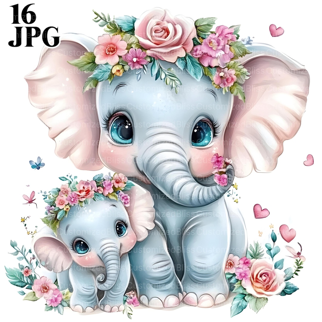 Elephant Clipart, Motherhood Clipart, Mom Clipart, Mothers Day Clipart ...