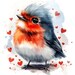 10 Valentine Robin Bird Clipart Bundle, Robin Clipart, Valentine ...