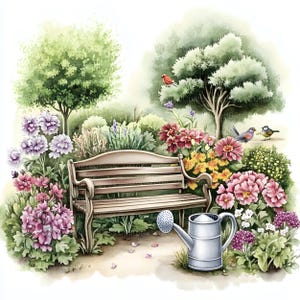 20 Summer Garden Clipart, Summer Clipart, Floral Clipart, High Quality ...