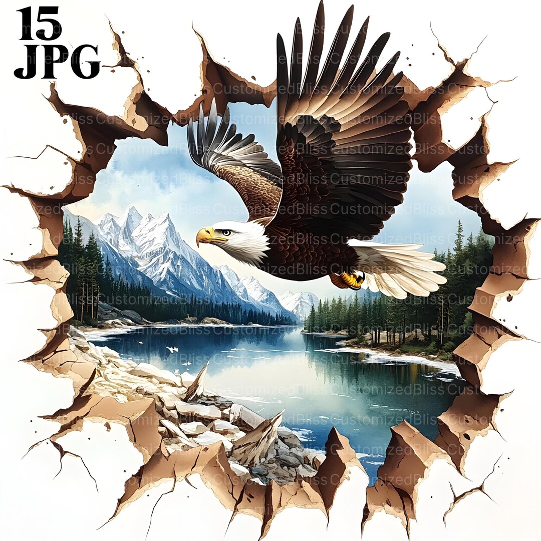 3D Adler Clipart, aufsteigender Adler Design, Adler Handwerk, Adler ...