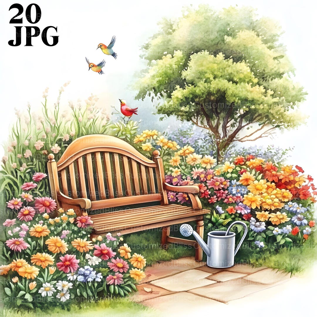 20 Summer Garden Clipart, Summer Clipart, Floral Clipart, High Quality ...
