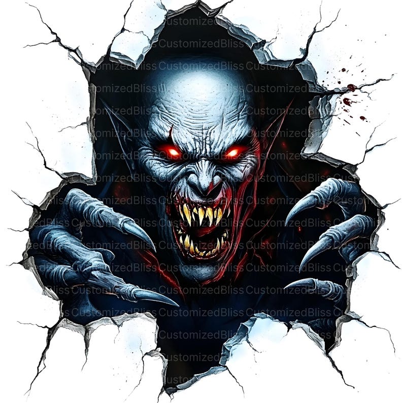 20 Vampire Clipart, Vampire Graphic, Terrifying Vampire Clipart Bundle ...