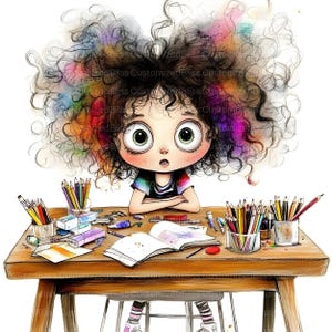 Quirky Student Clipart, 20 High Res Watercolor Jpgs for Junk Journaling ...