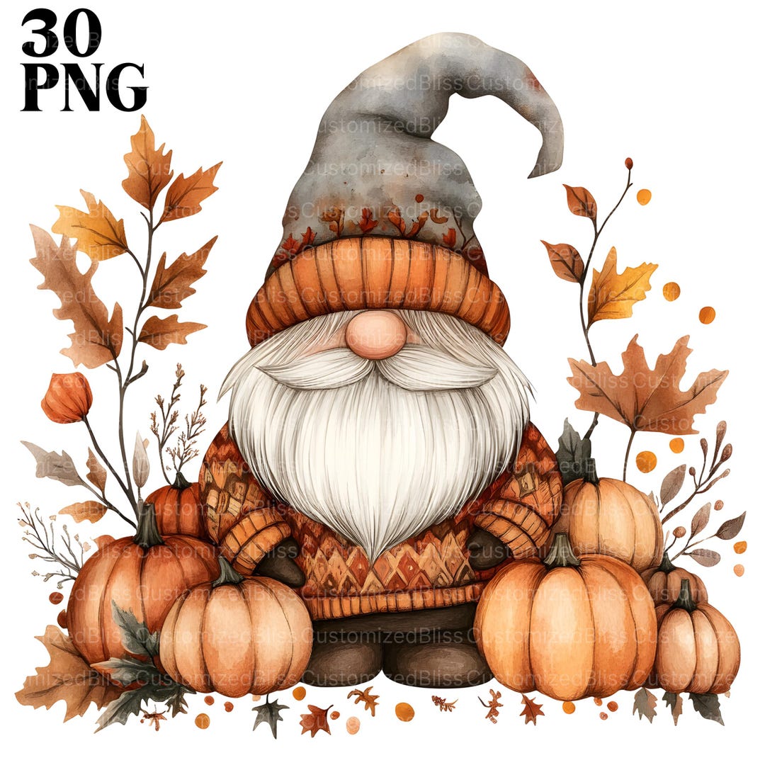 Fall Gnome Clipart Bundle, Autumn Gnome Clipart, Autumn Clipart, Cute ...