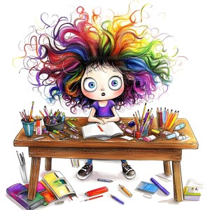 Quirky Student Clipart, 20 High Res Watercolor Jpgs for Junk Journaling ...