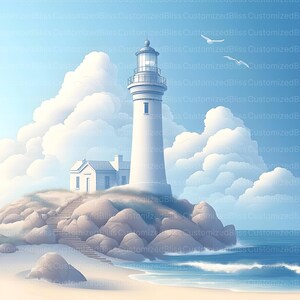 16 Lighthouse Clipart, Nautical Clipart, Beach Clipart Bundle, Sea ...