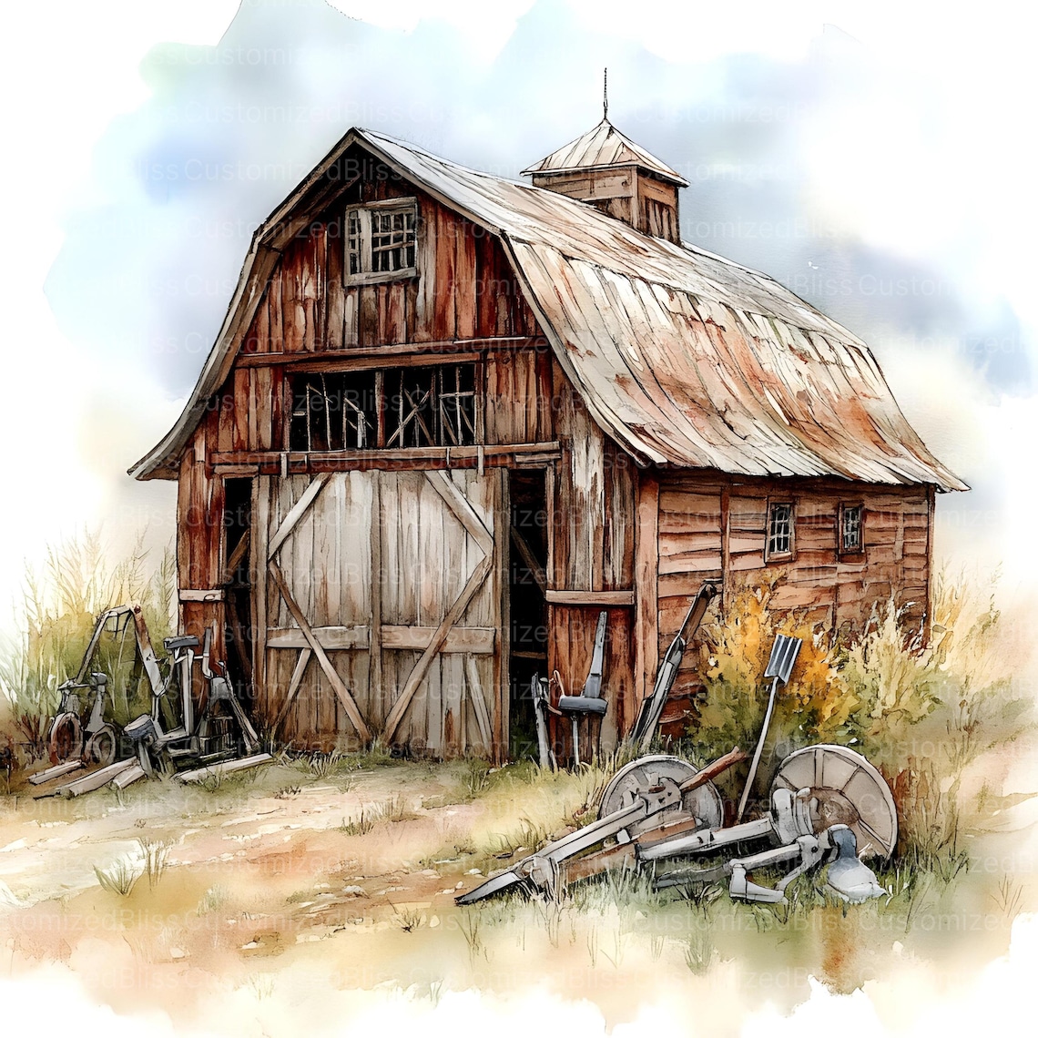 20 Old Barn Clipart, Rustic Barn, Farm Clipart, High Quality JPG ...