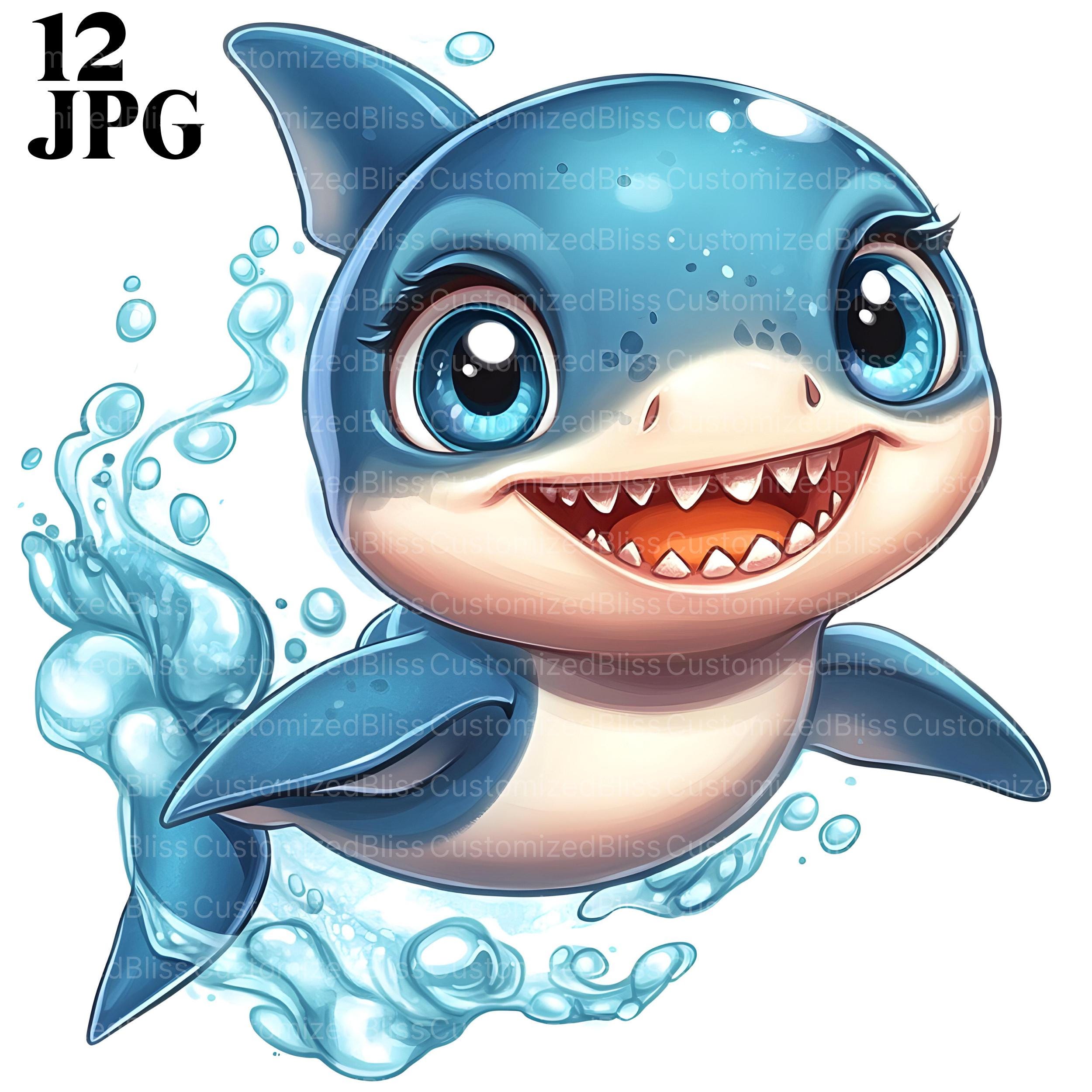 12 Baby Shark Clipart, Sea Creature Design, Baby Shark Art, Ocean Theme ...