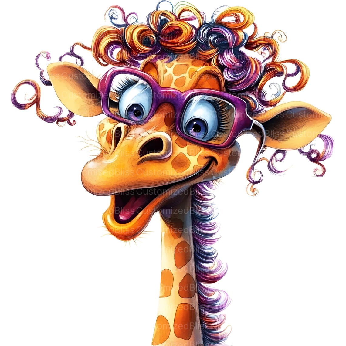 Crazy Giraffe Clipart, Funny Safari Animal, 16 High Quality Jpgs ...