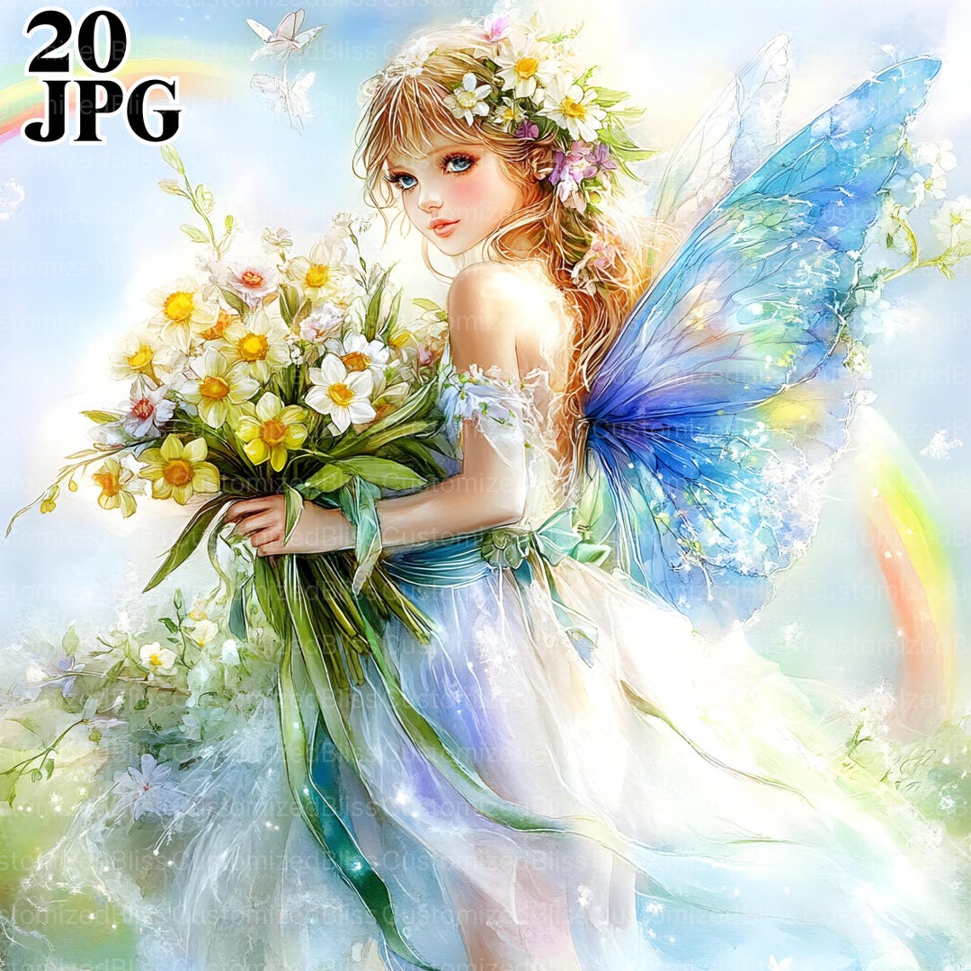 20 Spring Fairies Clip Art, Fairy Clipart, Flower Clipart, Floral ...