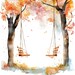 Spring Tree Swing Clipart Bundle, 20 High Quality Watercolor JPG ...